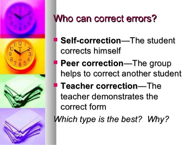 Error correction in a communicative class