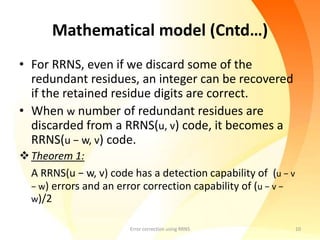 Error correction using redundant residue number system | PPTX