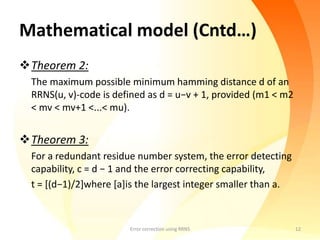 Error correction using redundant residue number system | PPTX