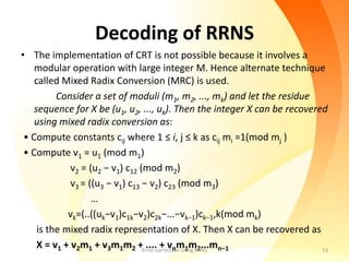Error correction using redundant residue number system | PPTX