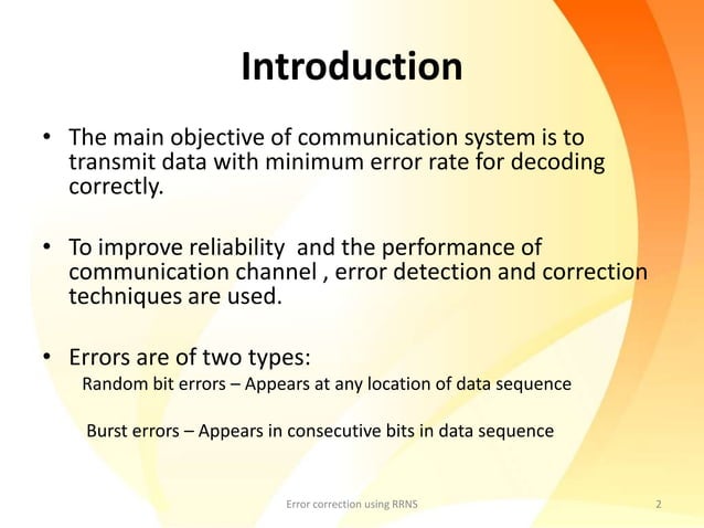 Error Correction Using Redundant Residue Number System Ppt