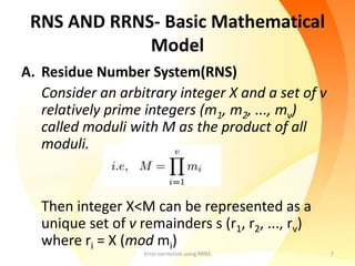 Error correction using redundant residue number system | PPTX