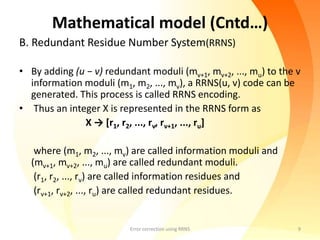 Error correction using redundant residue number system | PPTX