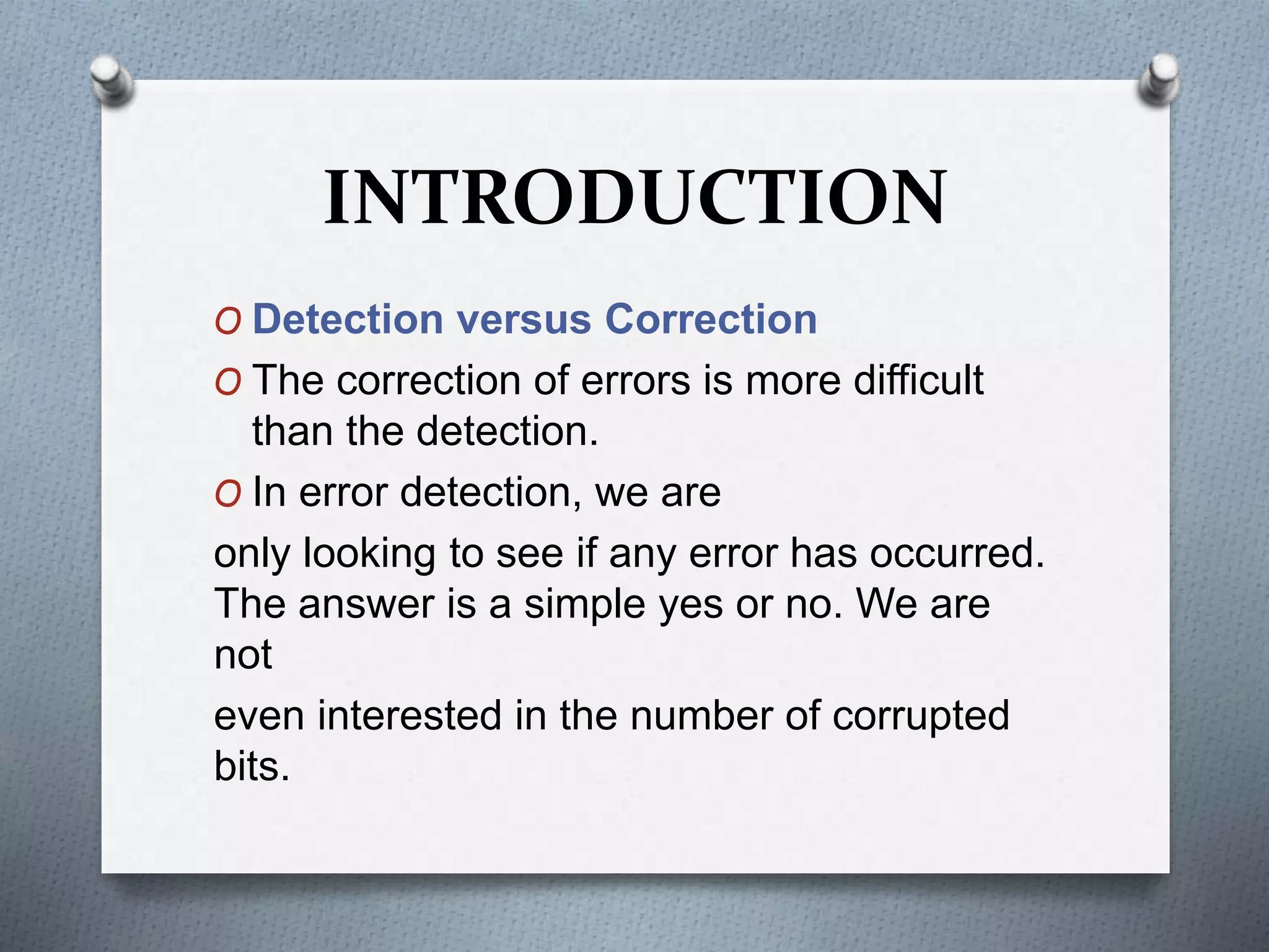 Error Detection And Correction Data Link Layer Ppt