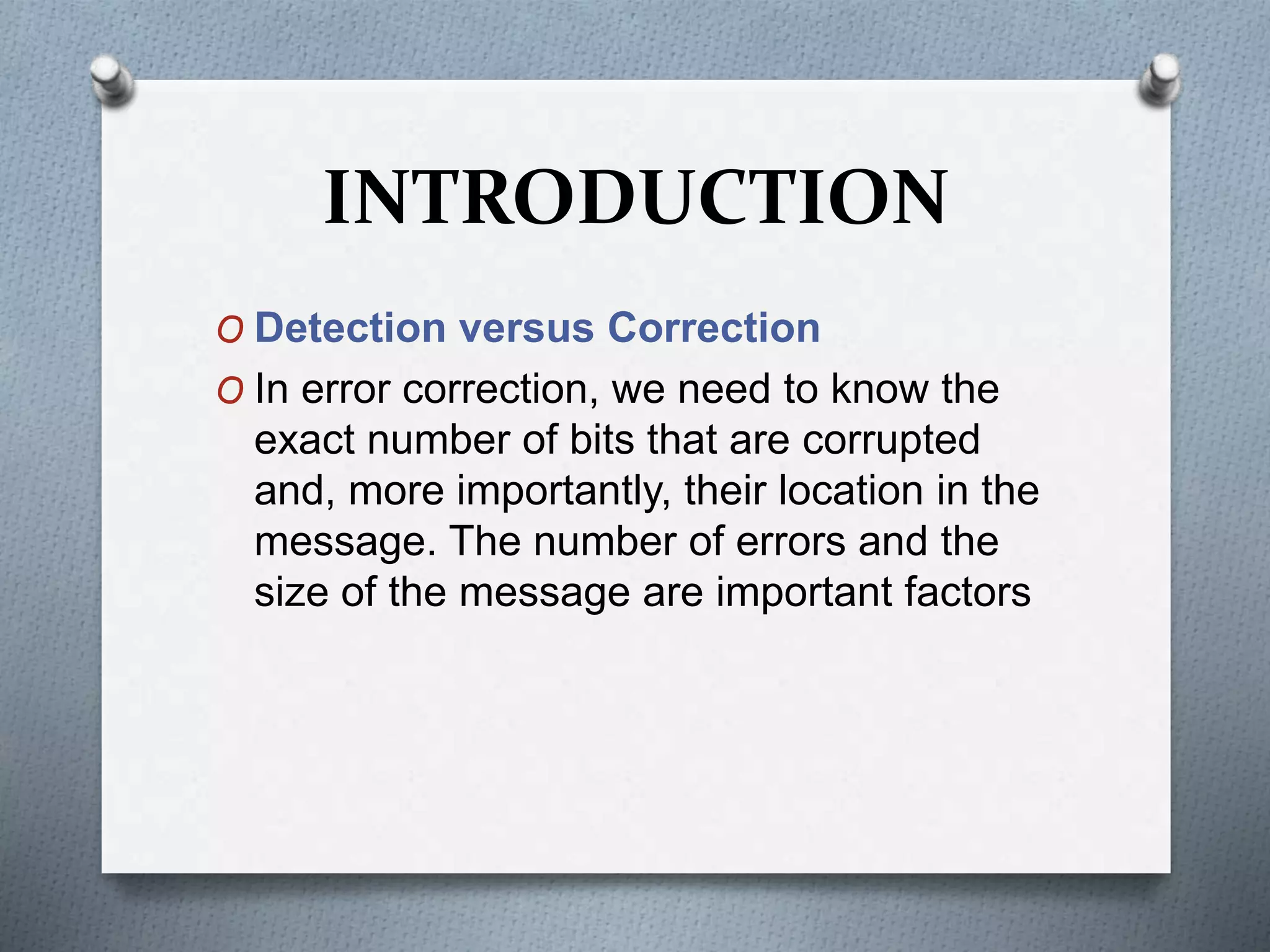 Error Detection and Correction - Data link Layer | PPTX