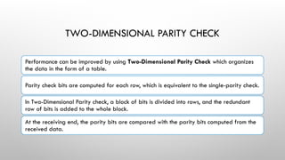 Error Detection in Data link layer or Transport layer | PPTX