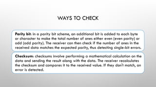 Error Detection in Data link layer or Transport layer | PPTX