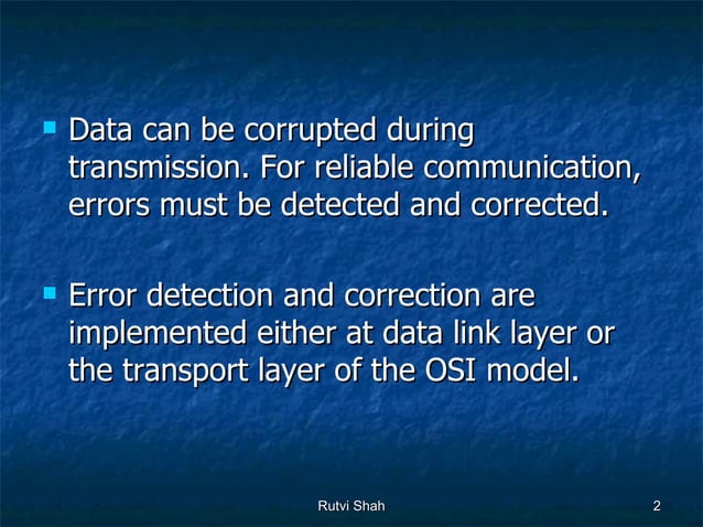 Error Detection And Correction Ppt