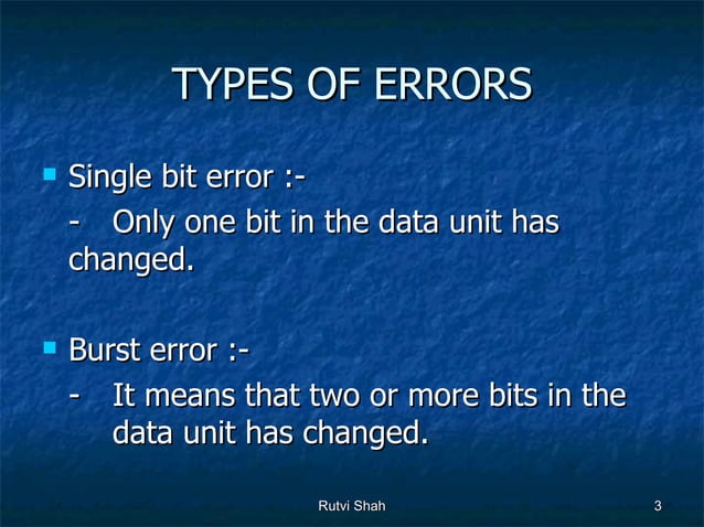 Error Detection And Correction | PPT