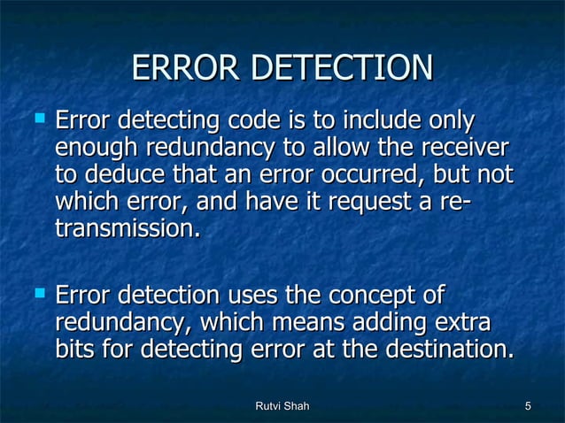 Error Detection And Correction Ppt