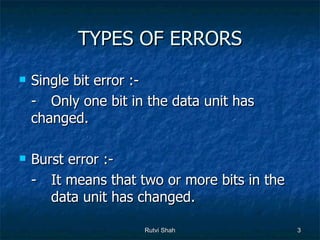 Error Detection And Correction | PPT