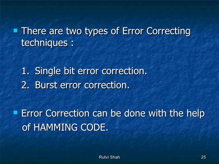 Error Detection And Correction