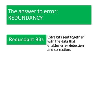 Error detection and correction | PPTX | Computer Networking | Computing