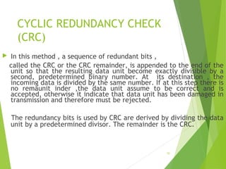 Error detection correction (CRC) | PPT