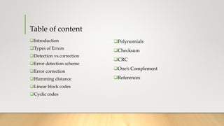 Error detection and correction | PPTX