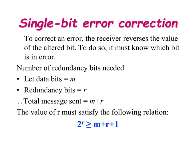 Computer Networks Error Detection And Correction Ppt Computer
