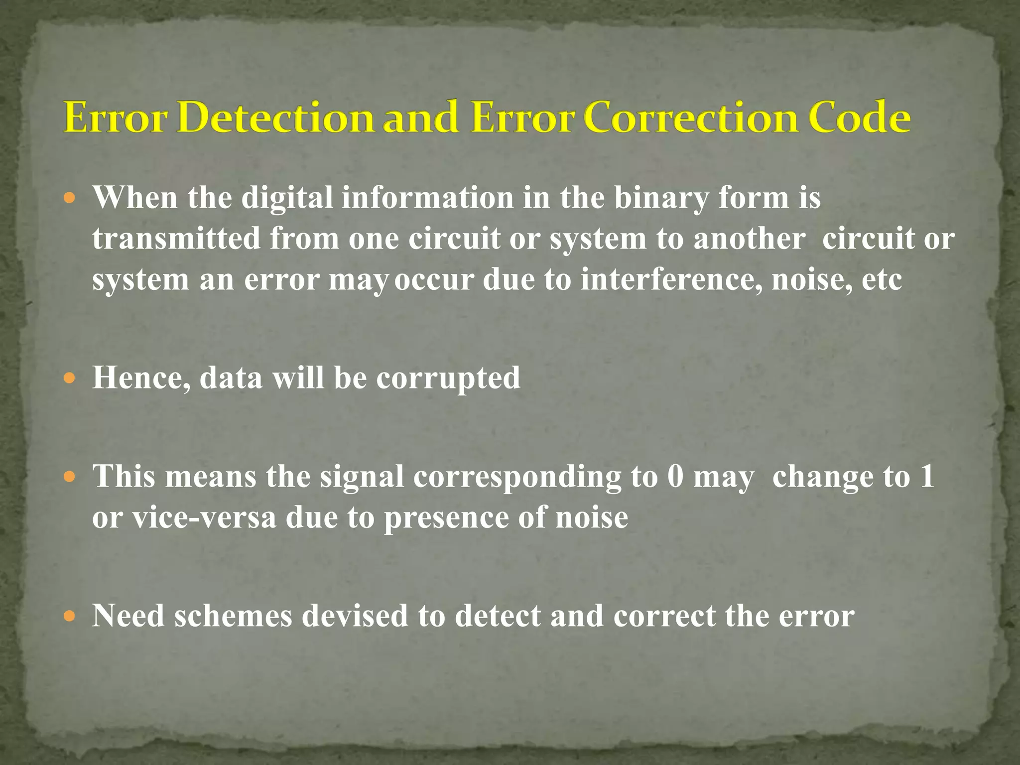 Error Detection And Correction Codes Ppt 