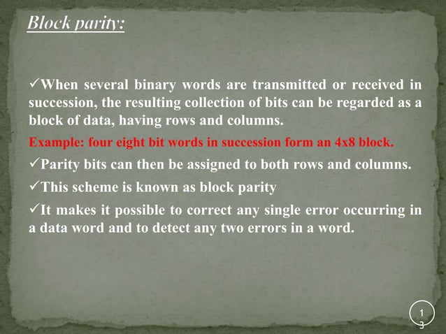 Error Detection And Correction Codes Ppt