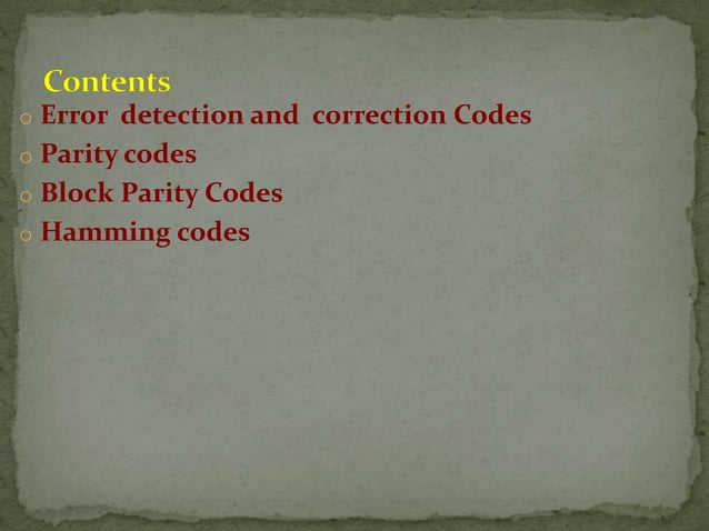 Error Detection And Correction Codes Ppt