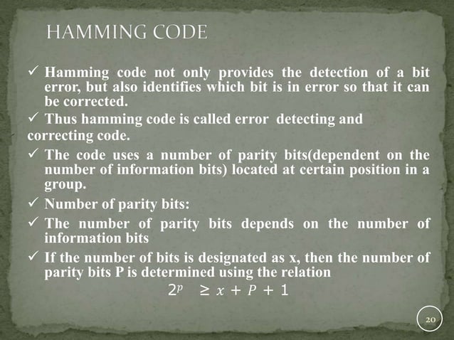 Error Detection And Correction Codes Ppt