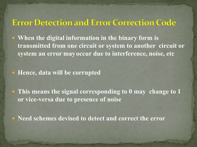 Error detection and correction codes | PPT
