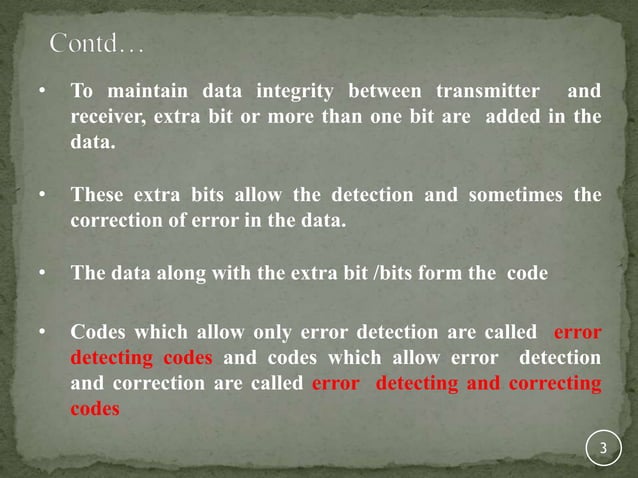 Error Detection And Correction Codes Ppt