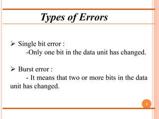 Error Detection and Error Correction by MHM.ppt | Technology & Computing