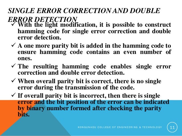 Error detection & correction codes