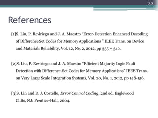 Error detection enhanced decoding of difference set codes for memory applications | PPT