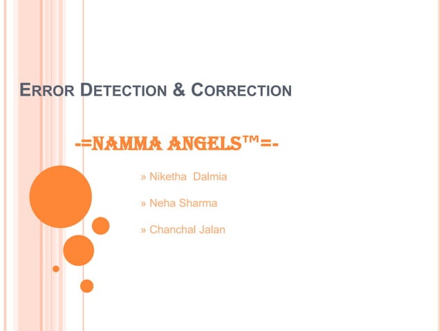 Error Detection N Correction Ppt 1477