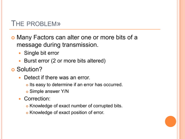 Error Detection N Correction | PPT Error Detection N Correction | PPT