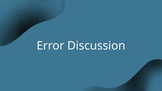 Error Discussion: Types, Causes, and Solutions | PPT