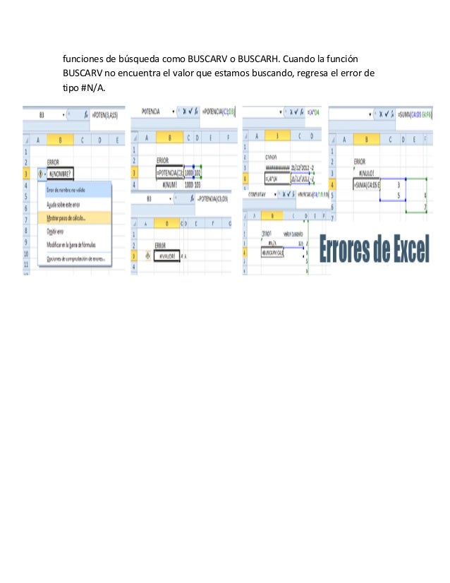 Errores De Datos Excel