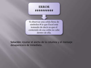 Errores de excel | PPTX