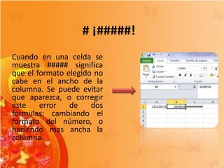 Errores mas comunes de excel | PPTX