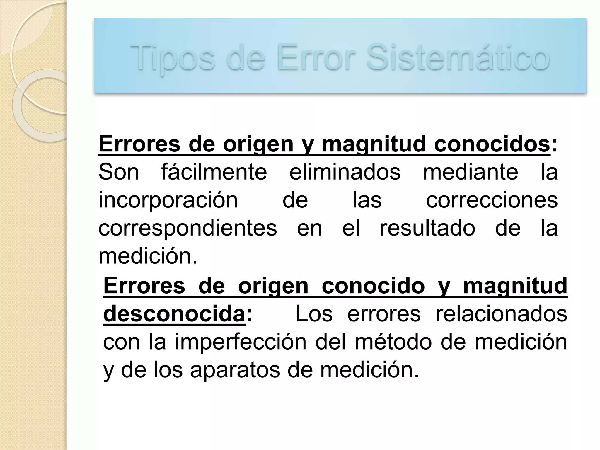 Errores en las mediciones y fuentes de error | PPTX