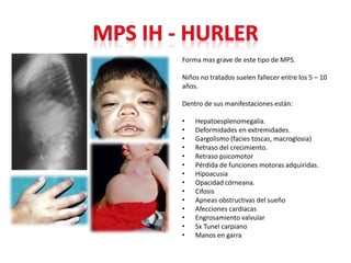 Errores Innatos del Metabolismo de los GAG´s - MUCOPOLISACARIDOSIS | PDF