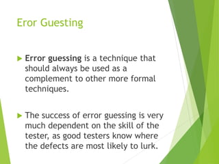 Error Guesting | PPTX
