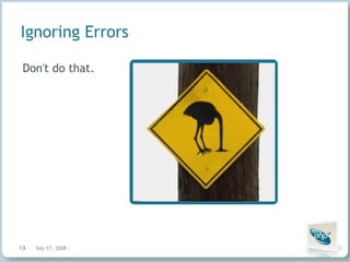 Elegant Ways of Handling PHP Errors and Exceptions | PPT