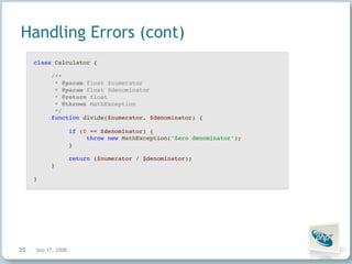 Elegant Ways of Handling PHP Errors and Exceptions | PPT