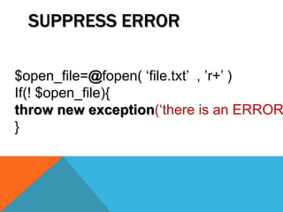 Error handling | PPT