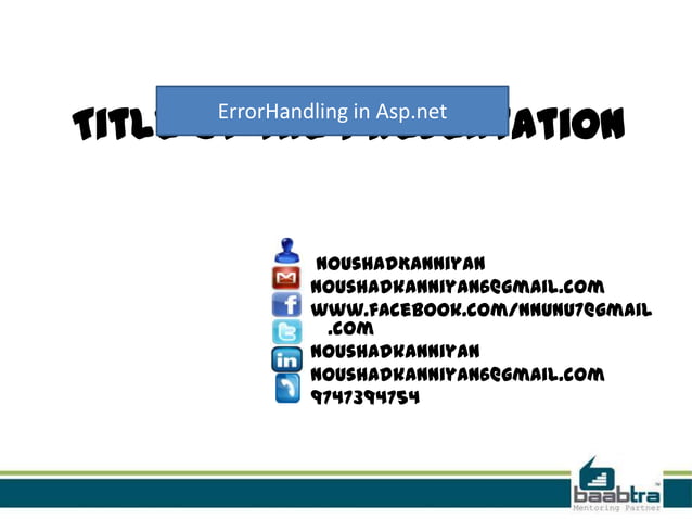 Error handling in asp.net | Computing | Technology & Computing
