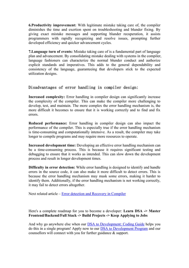 Error Handling in Compiler Design.typeso | DOC