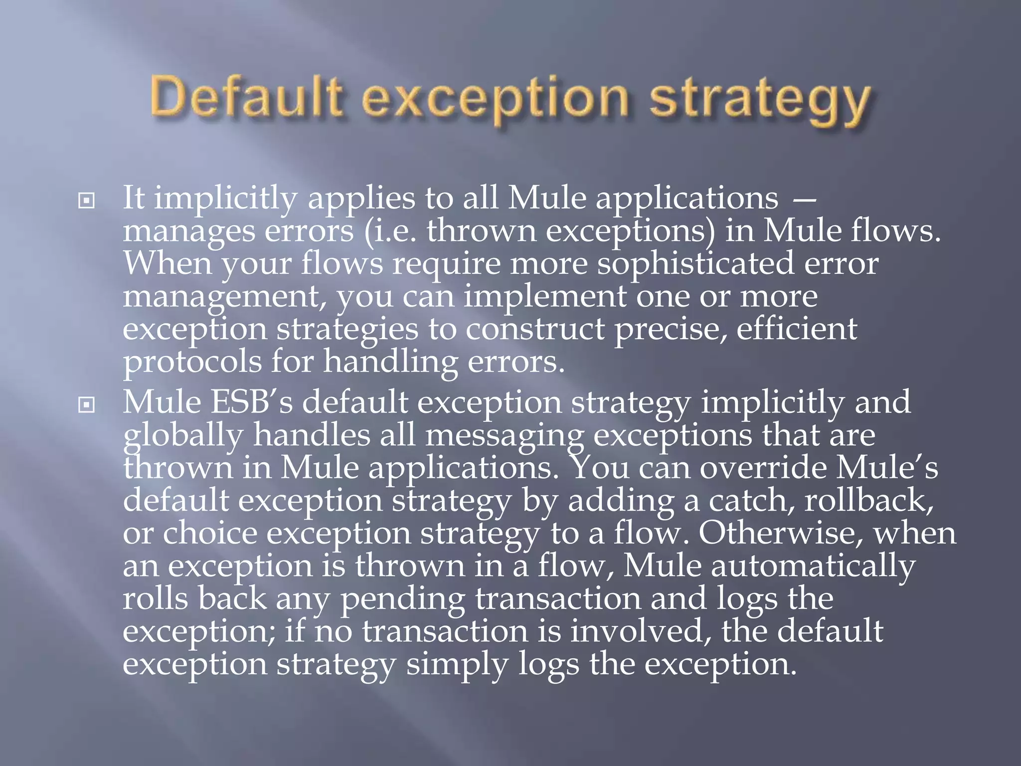 Error handling in mule | PPT