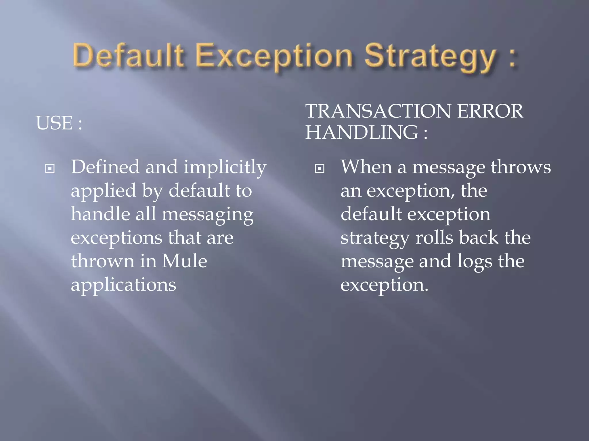 Error handling in mule | PPT