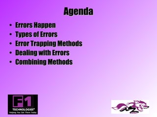Error handling in visual fox pro 9 | PPT