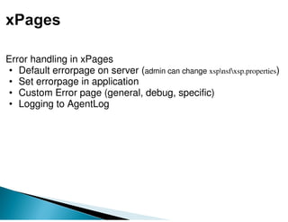 Error handling in XPages | PPT | Free Download