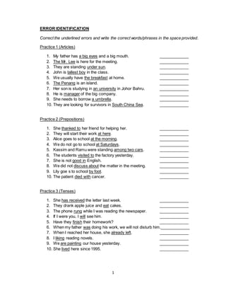 Error identification | PDF