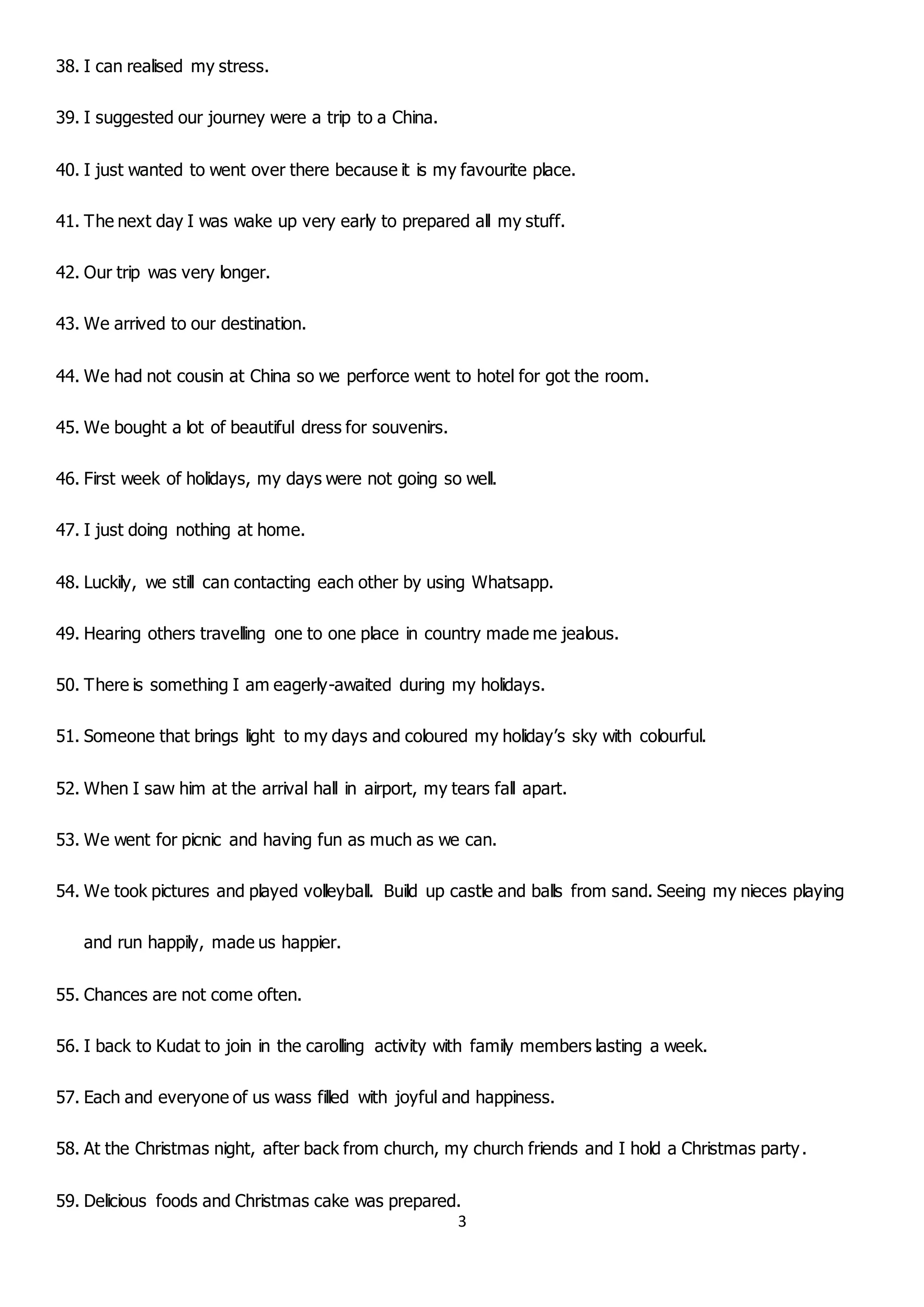 Error identification exercise (5 a1) | PDF