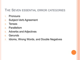 Error identification (sparknotes p) | PPTX